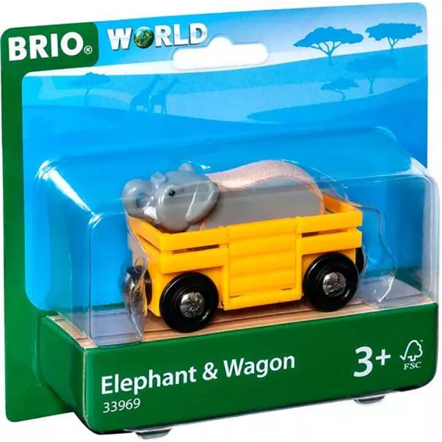 BRIO Safari Elephant & Wagon | plushpaws.co.uk