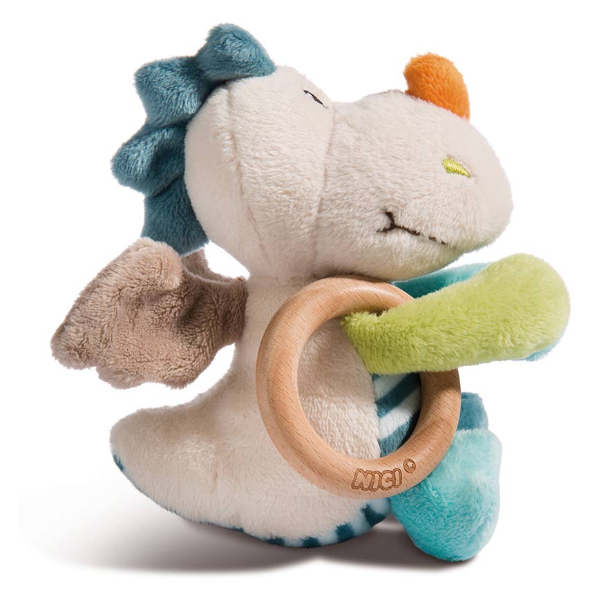 My First NICI Dragilu Dragon Wooden Teether & Rattle | plushpaws.co.uk