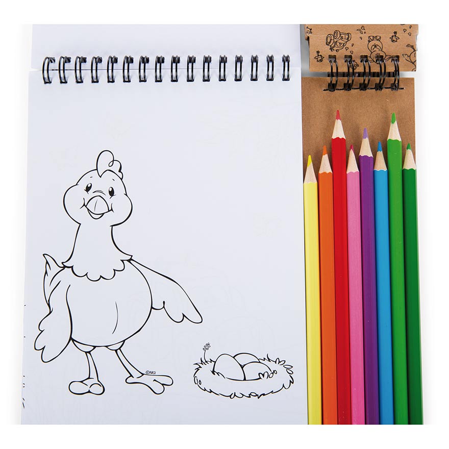 NICI Farm Friends Colouring Pad & Pencils | plushpaws.co.uk