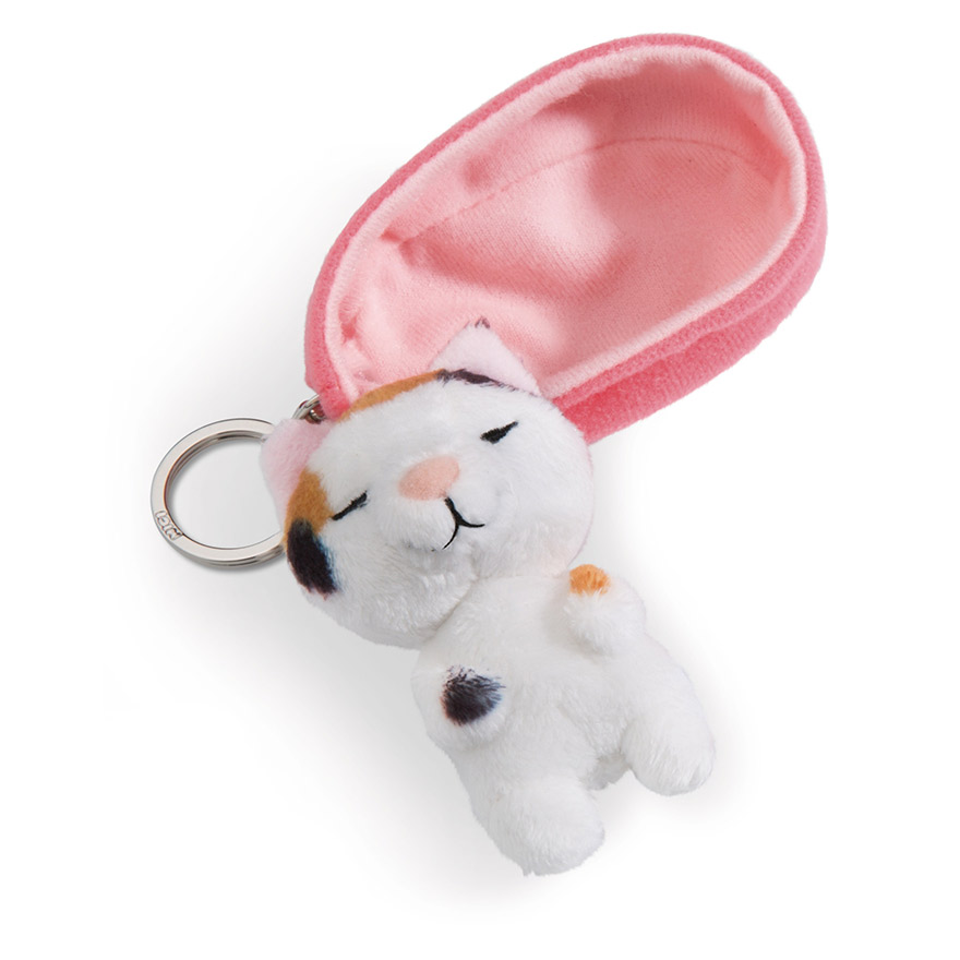 NICI Sleeping Pets Siamese Cat Keyring | plushpaws.co.uk