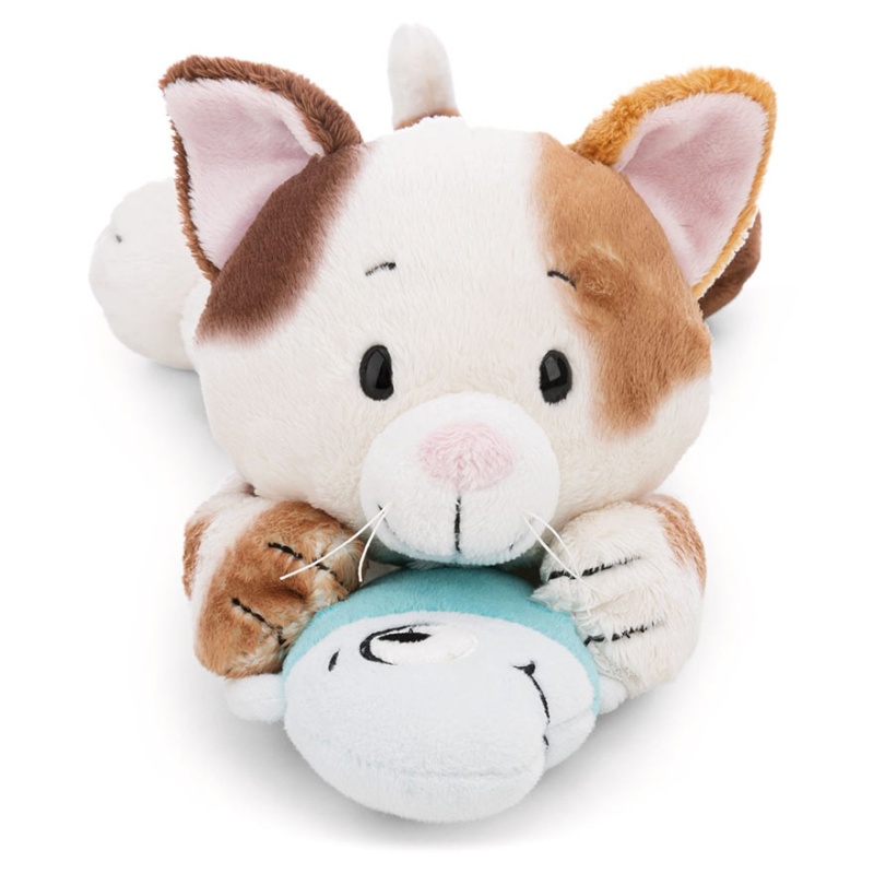 NICI Homies Calico Cat with Fish | plushpaws.co.uk