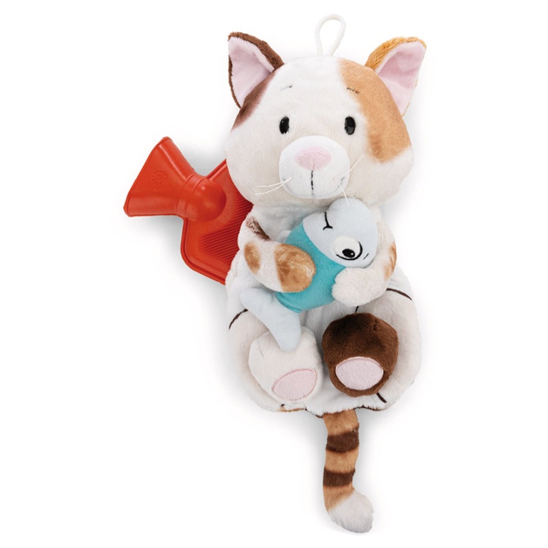 NICI Homies Calico Cat with Fish Hot Water Bottle | plushpaws.co.uk