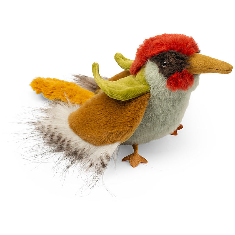 Moulin Roty Tout Autour Du Monde Green Woodpecker | plushpaws.co.uk