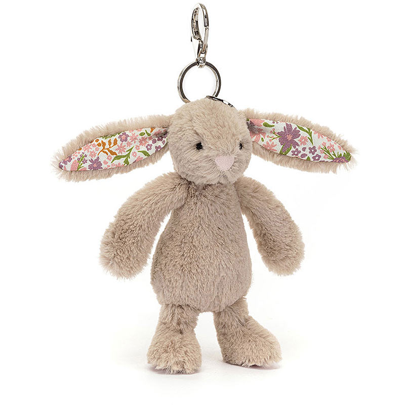 Jellycat Blossom Beige Petal Bunny Bag Charm Keyring | plushpaws.co.uk