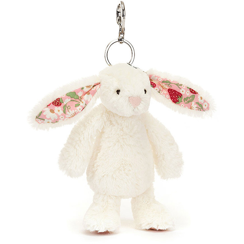Jellycat Blossom Cream Berry Bunny Bag Charm Keyring | plushpaws.co.uk