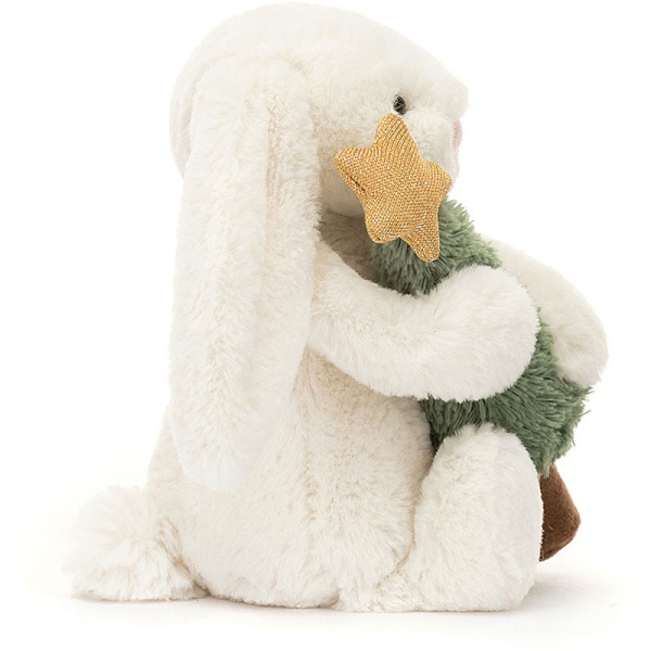 Jellycat Bashful Bunny with Christmas Tree | plushpaws.co.uk