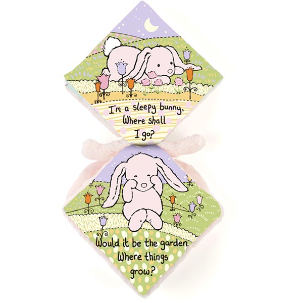 Little Jellycat Sleepy Bunny Pink Book | plushpaws.co.uk