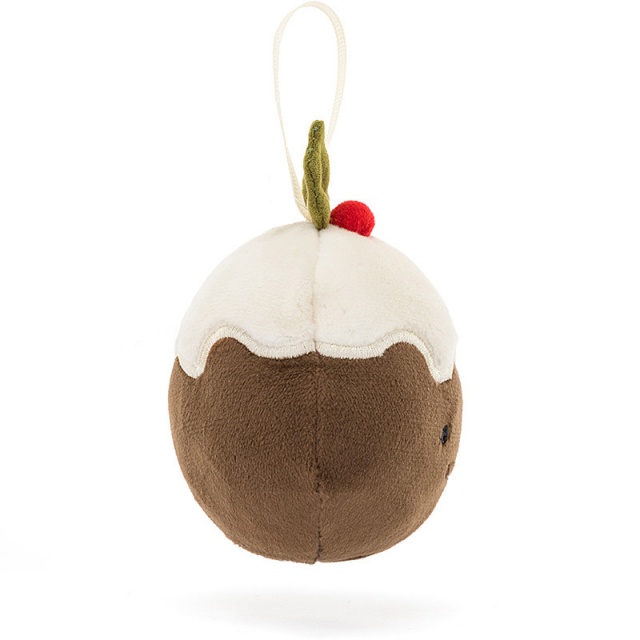 Jellycat Festive Folly Christmas Pudding Tree Decoration | plushpaws.co.uk
