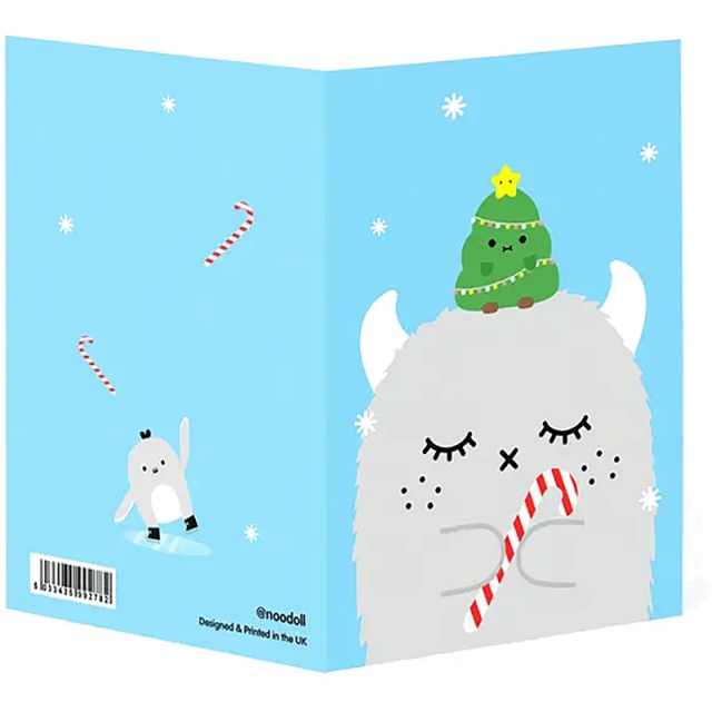 Noodoll Ricepuffy Snow Monster Xmas Card | plushpaws.co.uk
