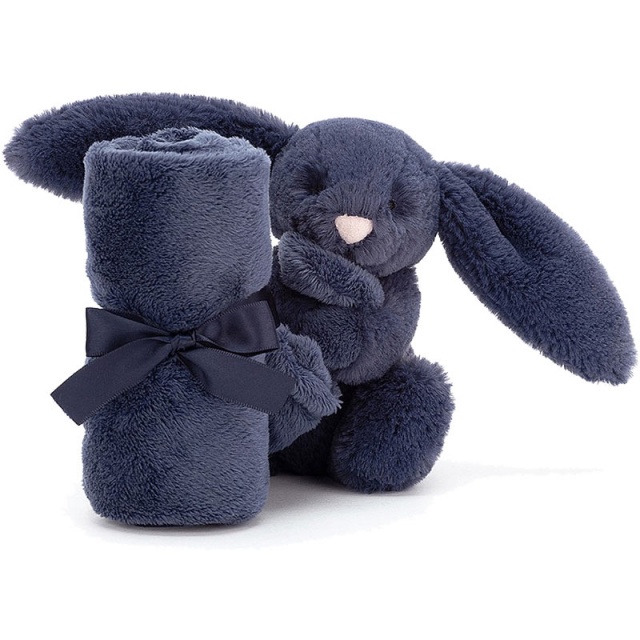 Little Jellycat Bashful Navy Bunny Soother | plushpaws.co.uk
