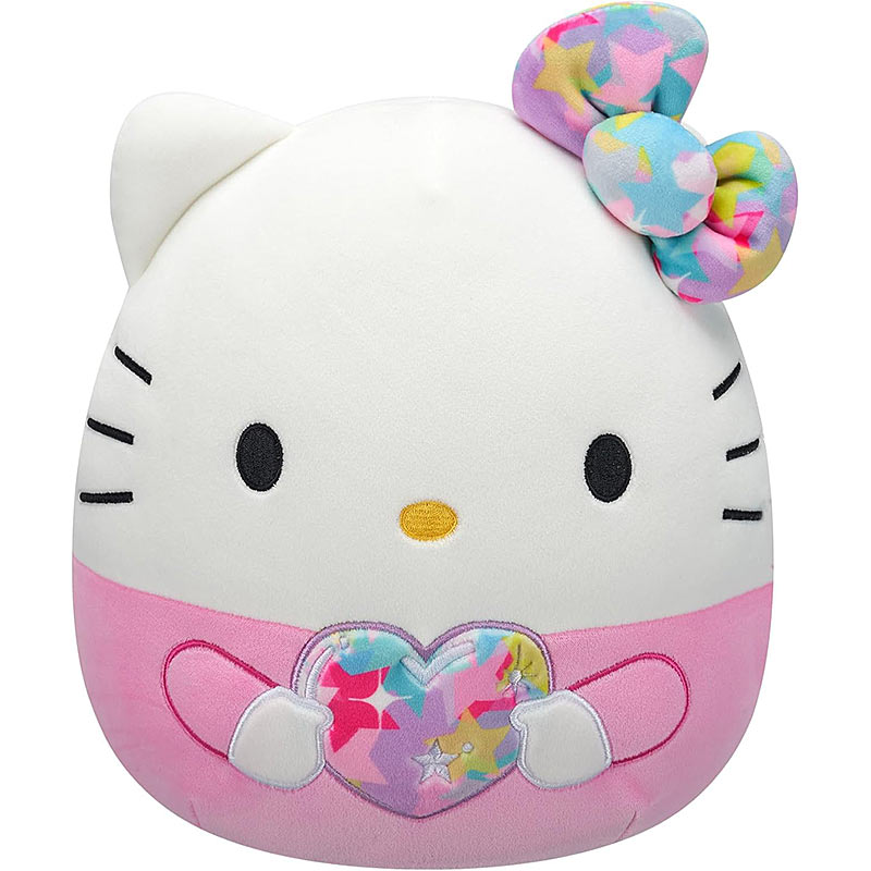 Squishmallows Sanrio Starshine Hello Kitty with Rainbow Heart | plushpaws.co.uk