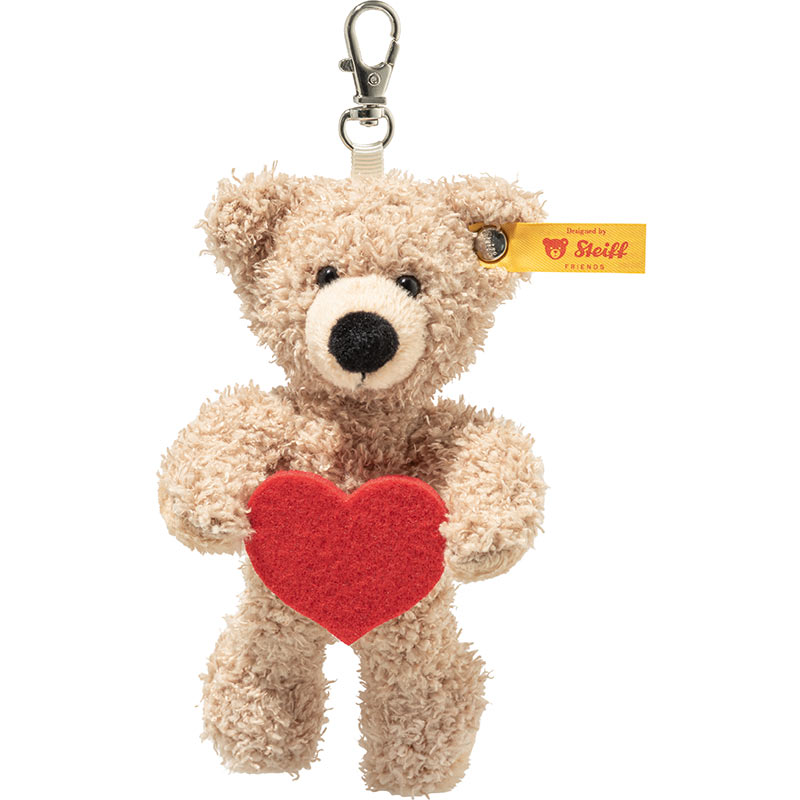 Steiff Fynn Teddy Bear Love Keyring | plushpaws.co.uk