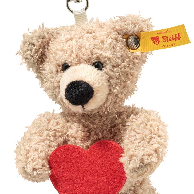 Steiff Fynn Teddy Bear Love Keyring | plushpaws.co.uk