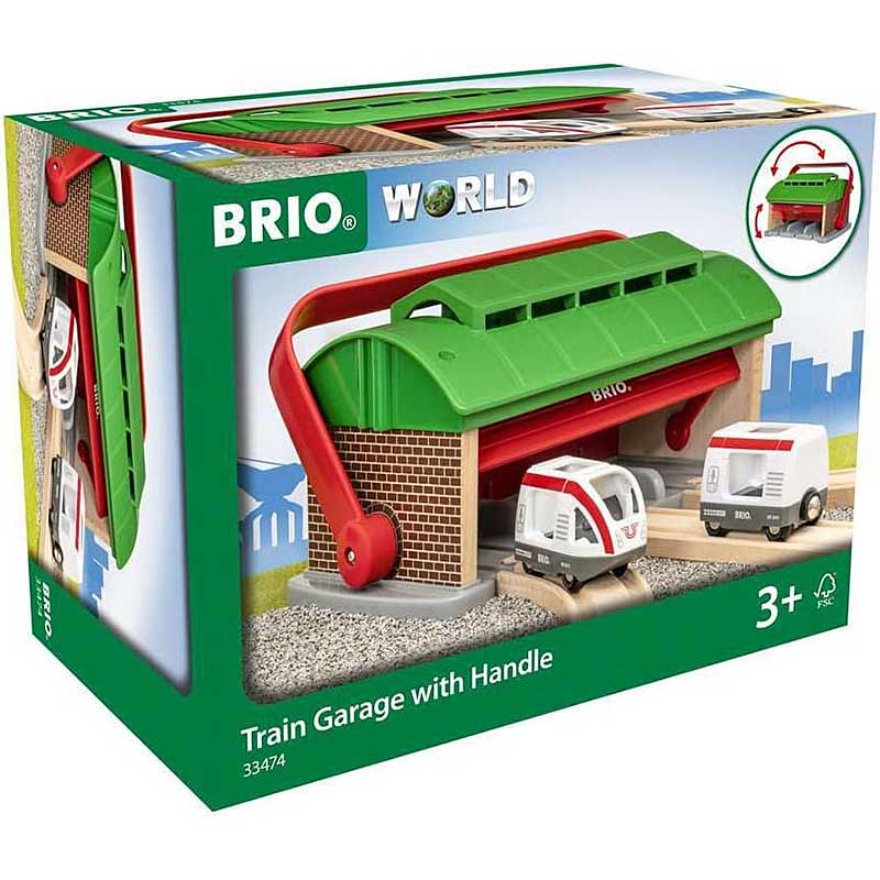 BRIO Train Garage with Handle | plushpaws.co.uk