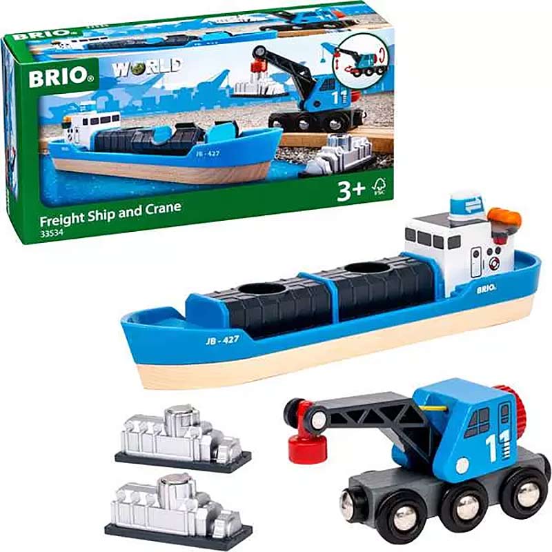 BRIO Freight Ship & Crane | plushpaws.co.uk
