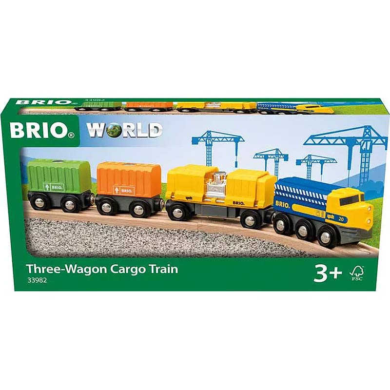 BRIO Three-Wagon Cargo Train | plushpaws.co.uk