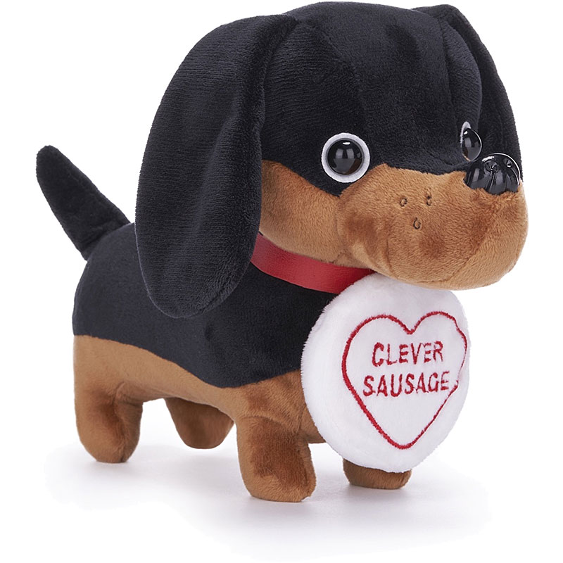 Love Hearts Clever Sausage Dog | plushpaws.co.uk