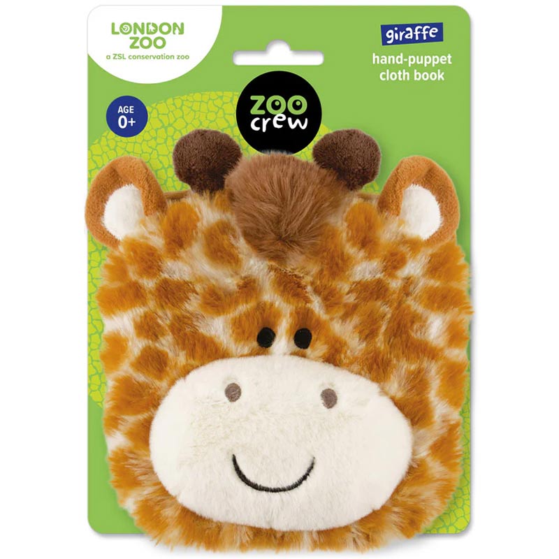 ZSL London Zoo Crew Giggles Giraffe Hand Puppet Book | plushpaws.co.uk