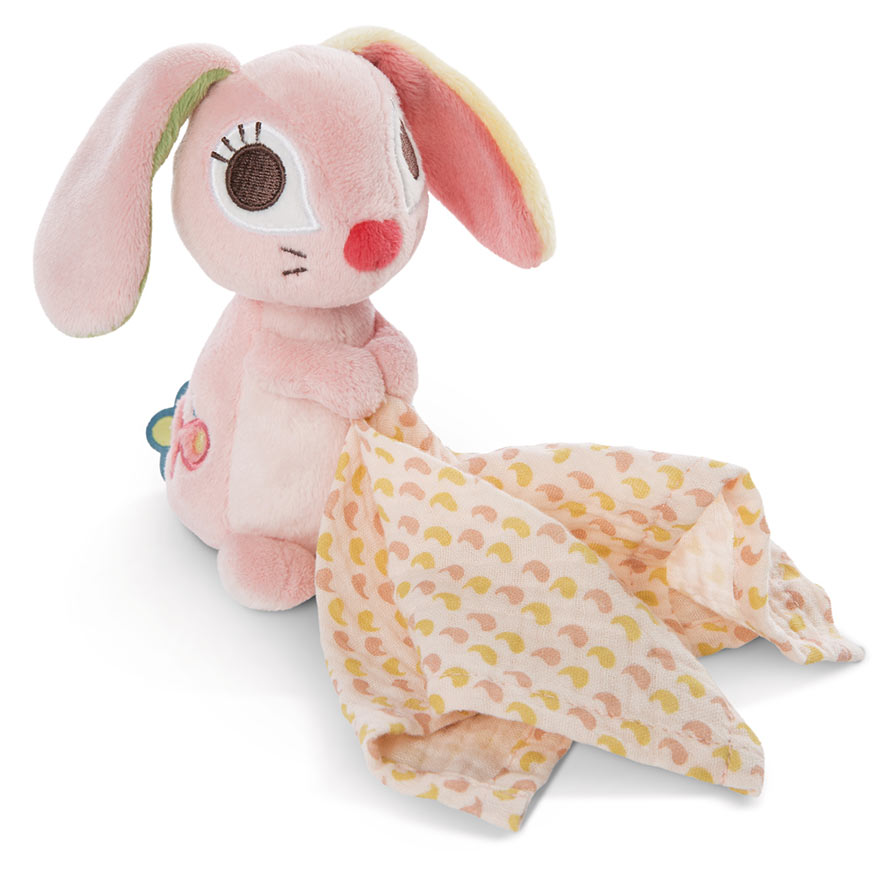 My First NICI Hopsali Rabbit with Muslin Cloth | plushpaws.co.uk