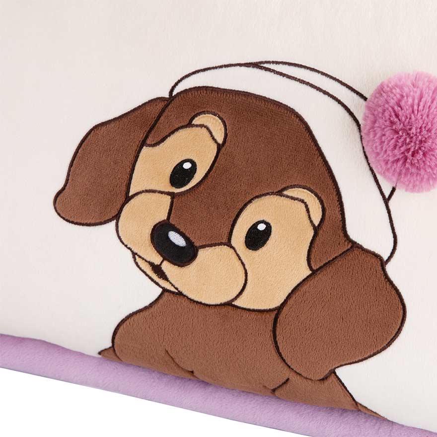 NICI Cosy Winter Skida Dachshund XL Cushion | plushpaws.co.uk