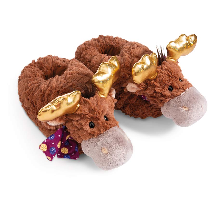 NICI Cosy Winter Thure Moose Slippers | plushpaws.co.uk