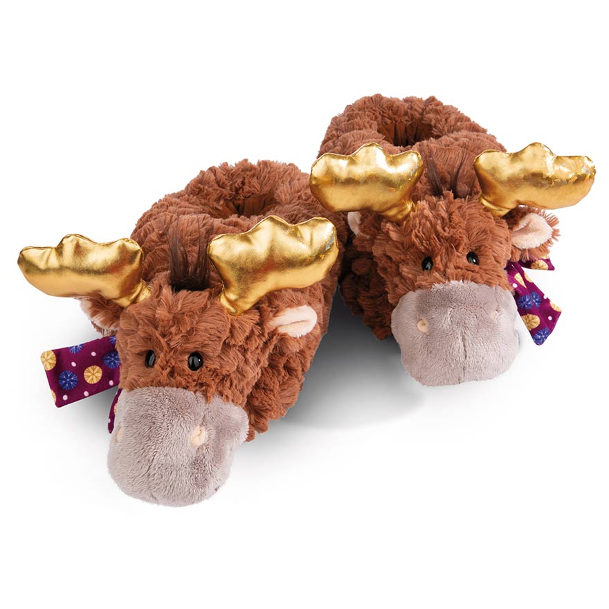 NICI Cosy Winter Thure Moose Slippers | plushpaws.co.uk