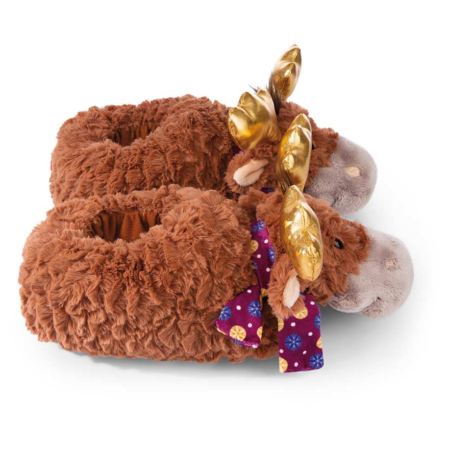 NICI Cosy Winter Thure Moose Slippers | plushpaws.co.uk