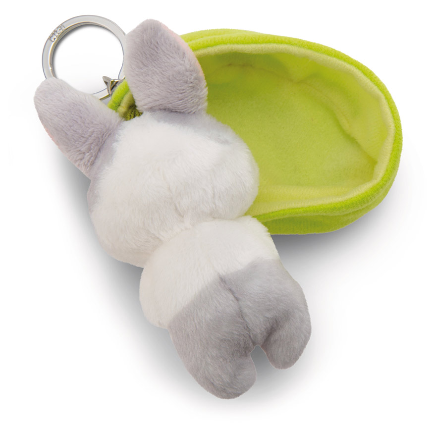 NICI Sleeping Pets Grey Bunny Keyring | plushpaws.co.uk
