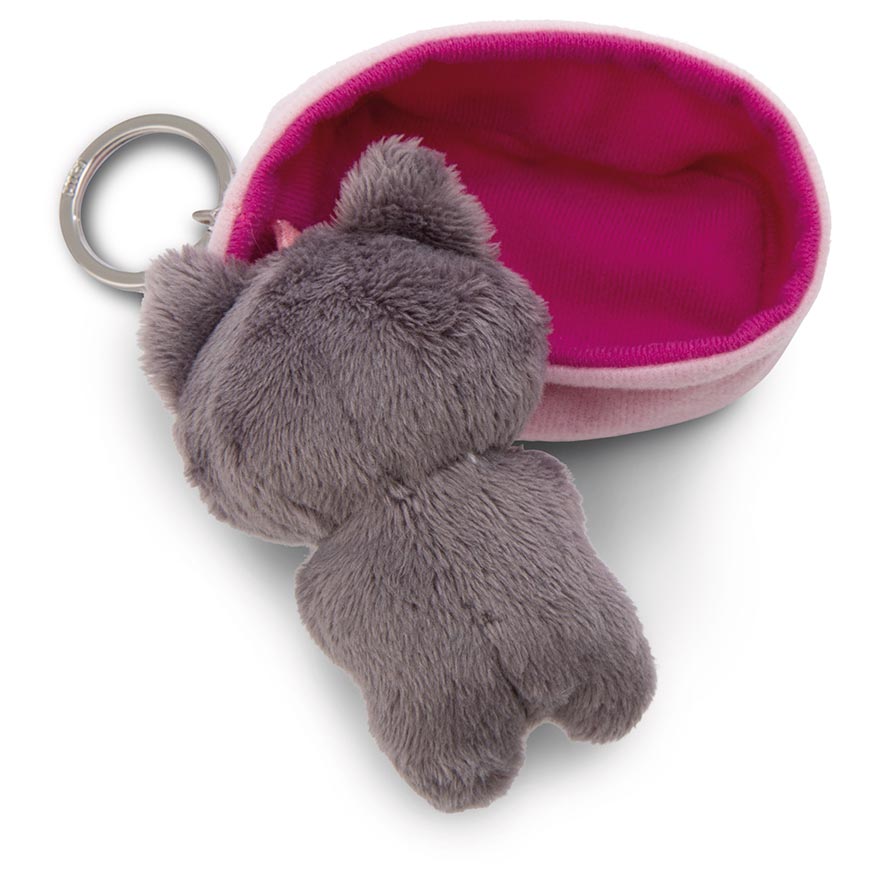NICI Sleeping Pets Grey Cat Keyring | plushpaws.co.uk