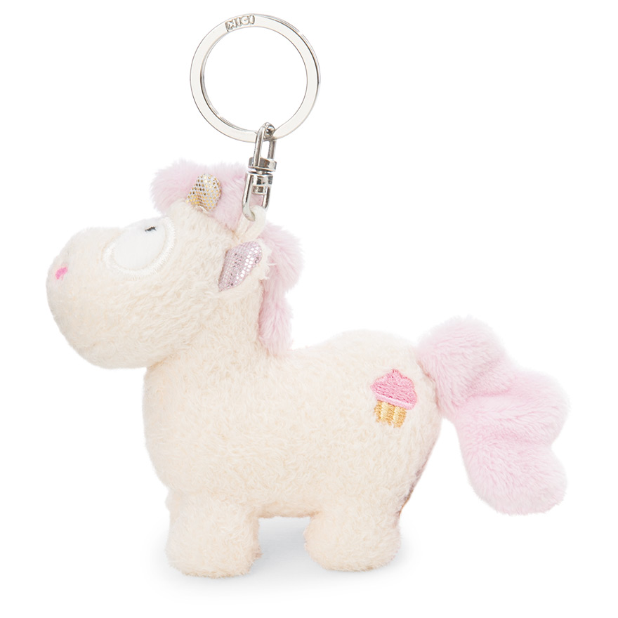 NICI Theodor & Friends Creamy Pink Unicorn Keyring | plushpaws.co.uk