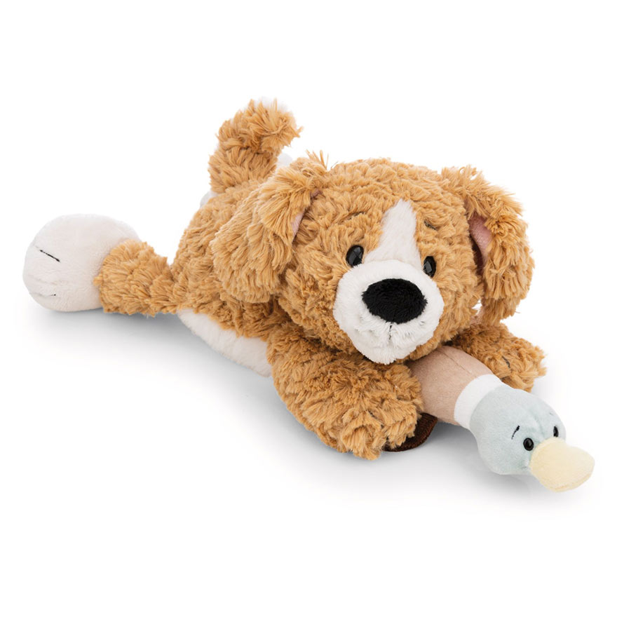 NICI Homies Brown Dog with Duck | plushpaws.co.uk