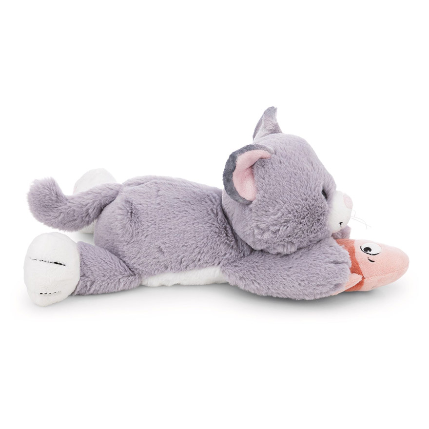 NICI Homies Grey Cat with Fish | plushpaws.co.uk