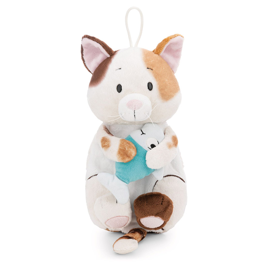 NICI Homies Calico Cat with Fish Hot Water Bottle | plushpaws.co.uk