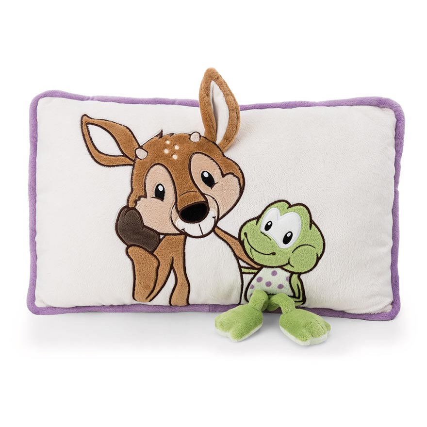 NICI Forest Friends René Roebuck & Fridolin Frog Cushion | plushpaws.co.uk