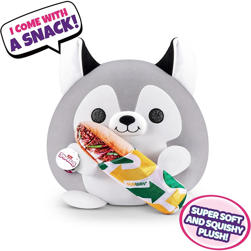 Zuru Snackles Nigel Husky with Subway | plushpaws.co.uk