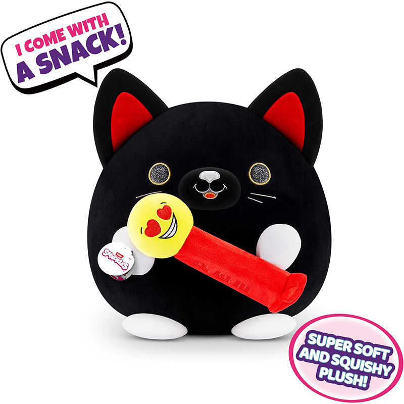 Zuru Snackles Luna Black Cat with PEZ | plushpaws.co.uk