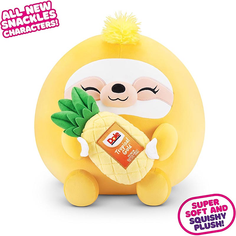 Zuru Snackles Sandy Sloth with Dole (Pineapple) | plushpaws.co.uk