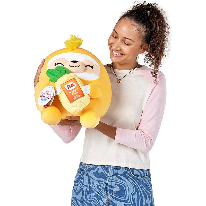 Zuru Snackles Sandy Sloth with Dole (Pineapple) | plushpaws.co.uk