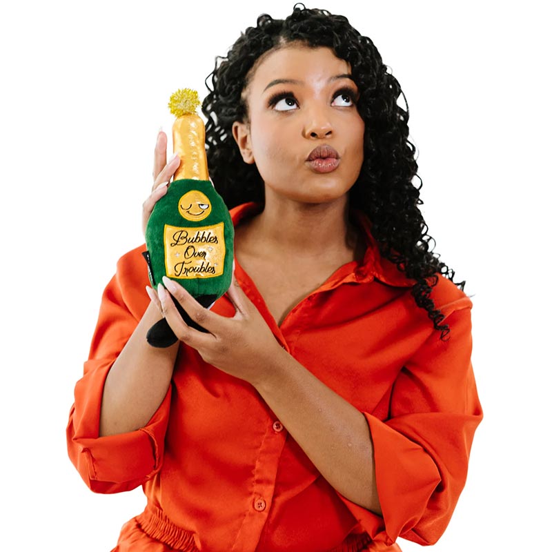 Punchkins Bubbles Over Troubles Champagne Bottle | plushpaws.co.uk