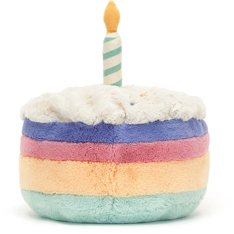 Jellycat Amuseables Rainbow Birthday Cake | plushpaws.co.uk