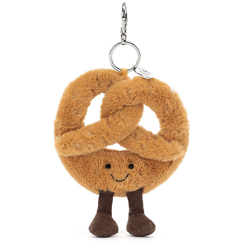 Jellycat Amuseables Pretzel Bag Charm Keyring | plushpaws.co.uk