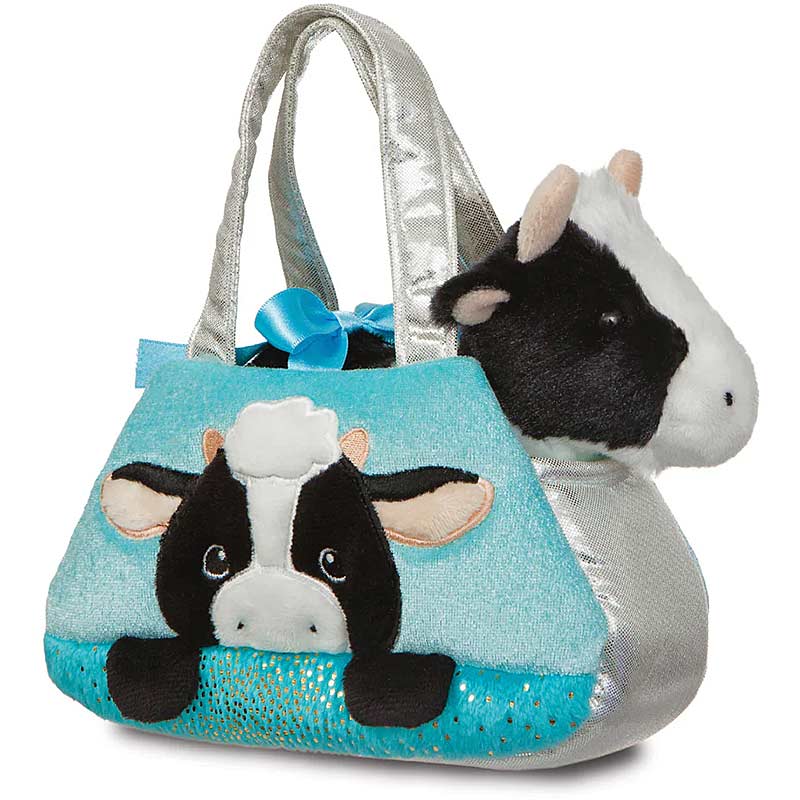 Aurora World Fancy Pals Peek-a-Boo Cow Handbag | plushpaws.co.uk