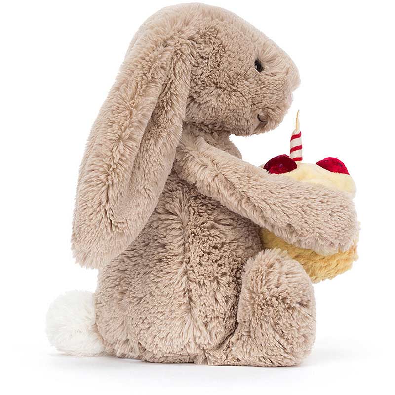 Jellycat Bashful Beige Birthday Bunny | plushpaws.co.uk