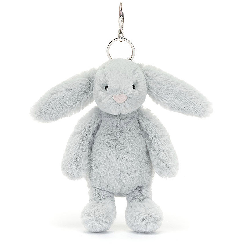 Jellycat Bashful Silver Bunny Bag Charm Keyring | plushpaws.co.uk