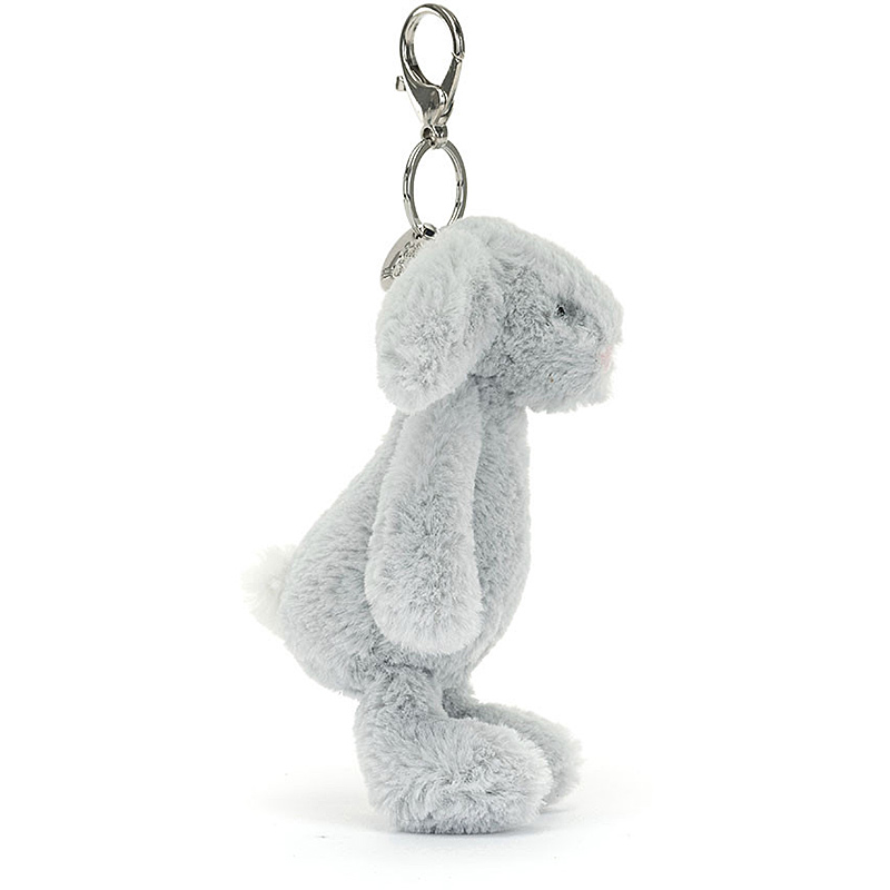 Jellycat Bashful Silver Bunny Bag Charm Keyring | plushpaws.co.uk
