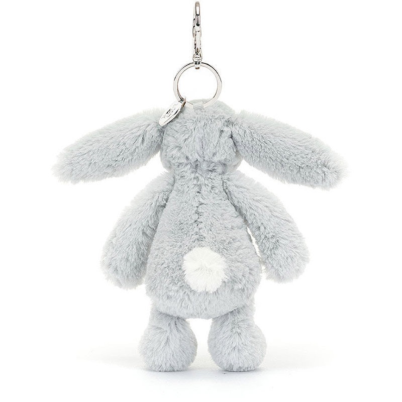 Jellycat Bashful Silver Bunny Bag Charm Keyring | plushpaws.co.uk