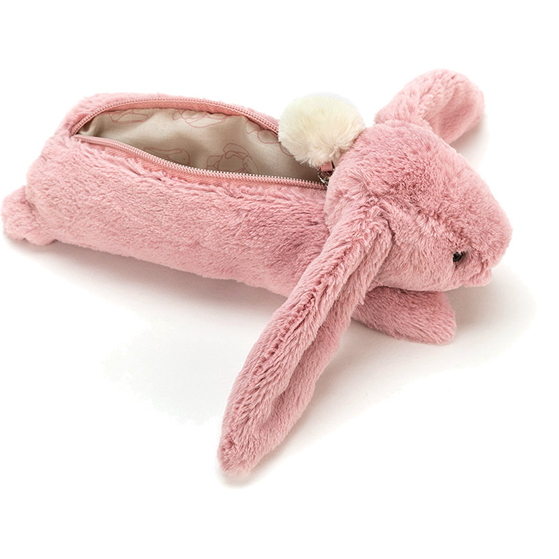 Jellycat Bashful Tulip Pink Bunny Pencil Case | plushpaws.co.uk