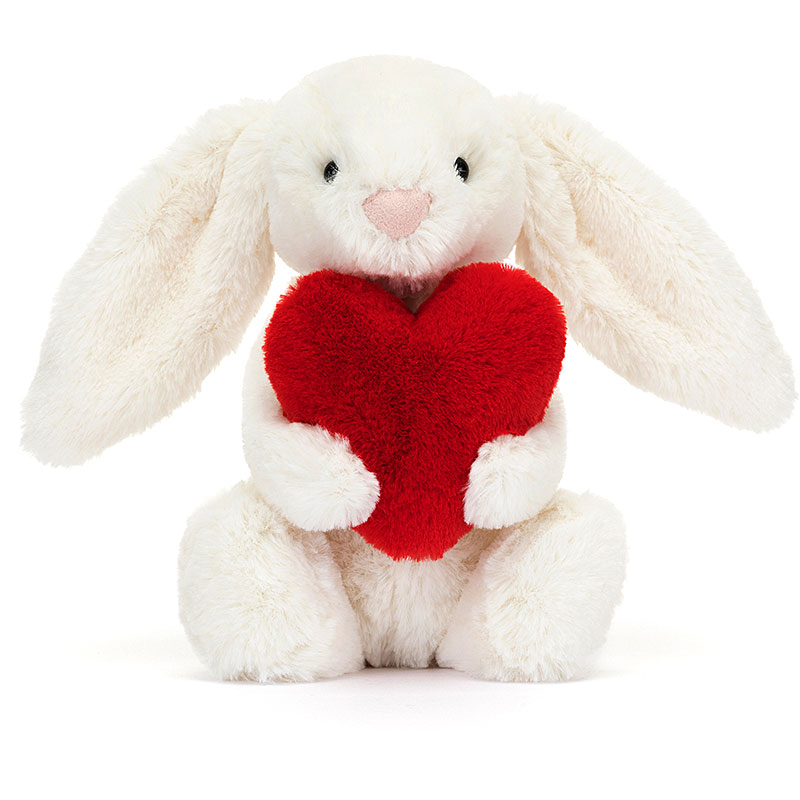 Jellycat Bashful Red Love Heart Bunny | plushpaws.co.uk