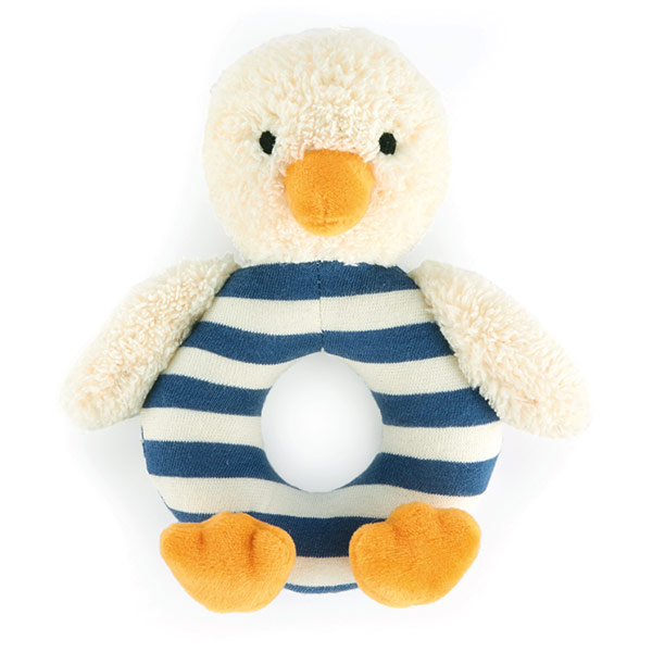 Little Jellycat Bredita Duck Grabber Rattle | plushpaws.co.uk