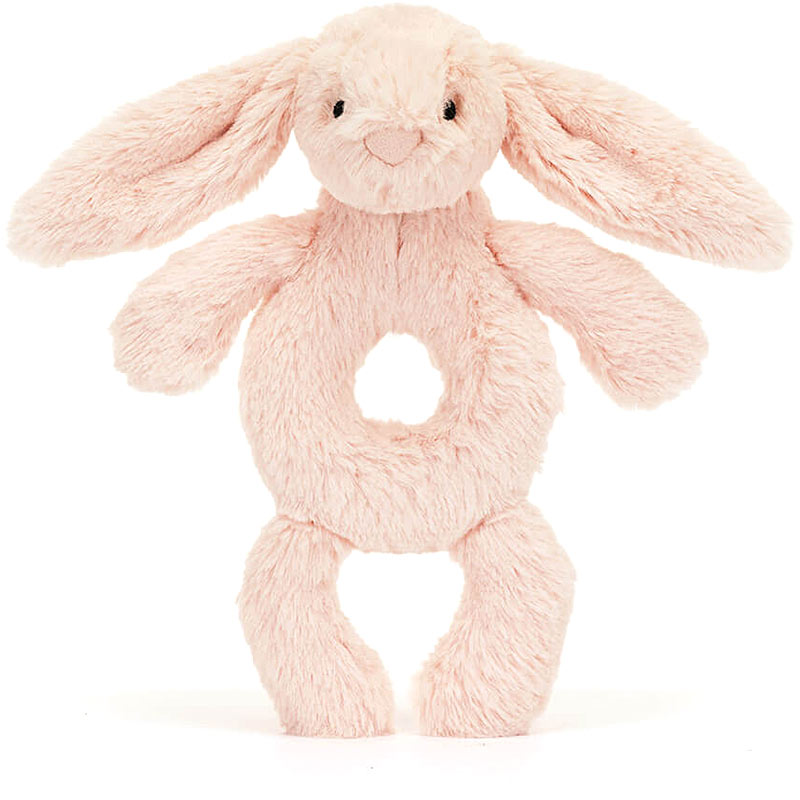 Baby Jellycat Bashful Blush Bunny Ring Rattle | plushpaws.co.uk